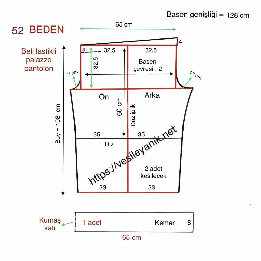 52 BEDEN PALAZZO PANTOLON KALIBI | BİZ BİZE