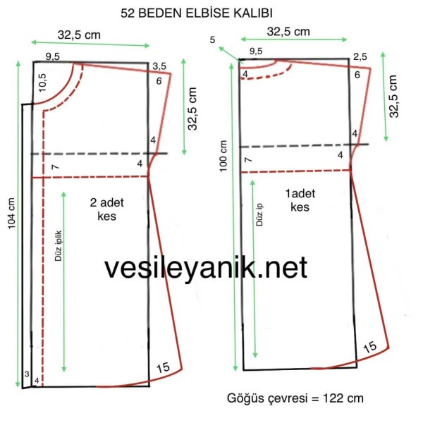 DÜŞÜK KOL 52 BEDEN ELBİSE NASIL YAPILIR? | BİZ BİZE