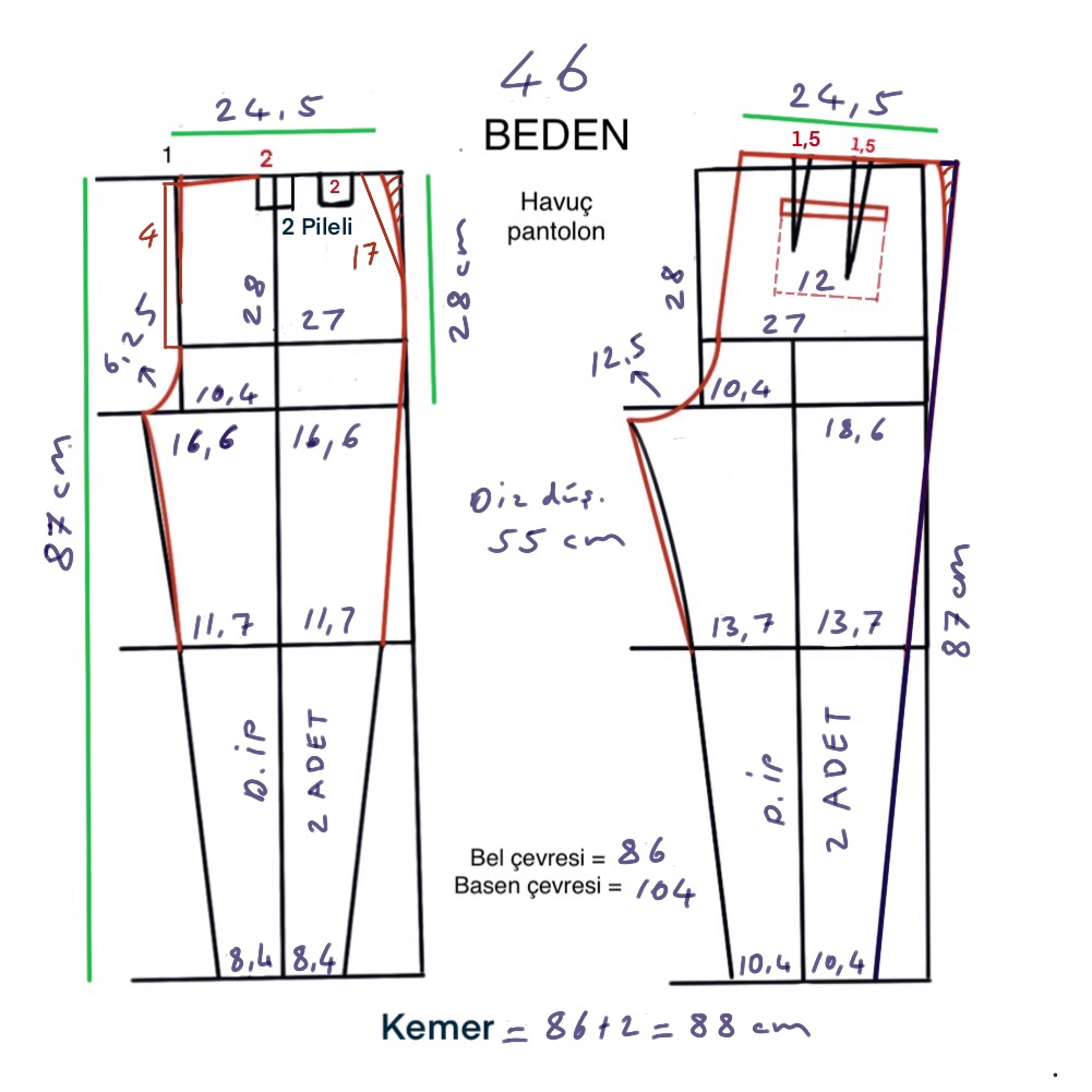 46 BEDEN HAVUÇ PANTOLON KALIBI YAPMA REHBERİ | BİZ BİZE